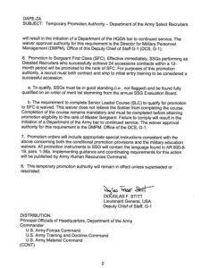 Temporary Promotion Authority - Department of the Army Select ...