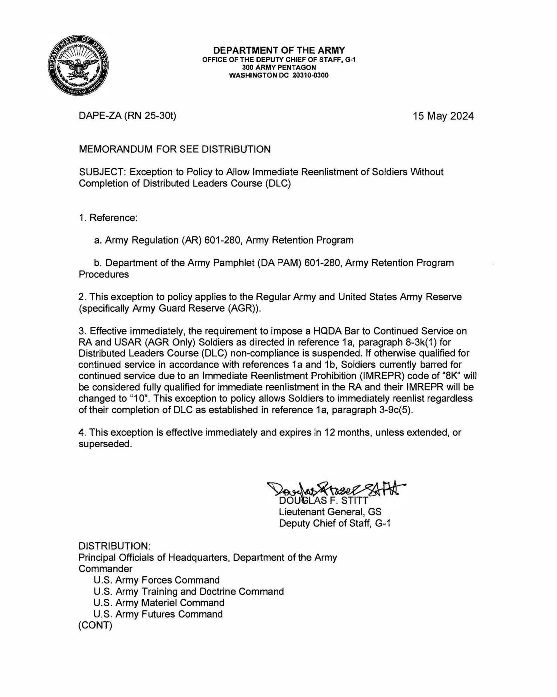 S.T.E.P. Suspension - ArmyReenlistment